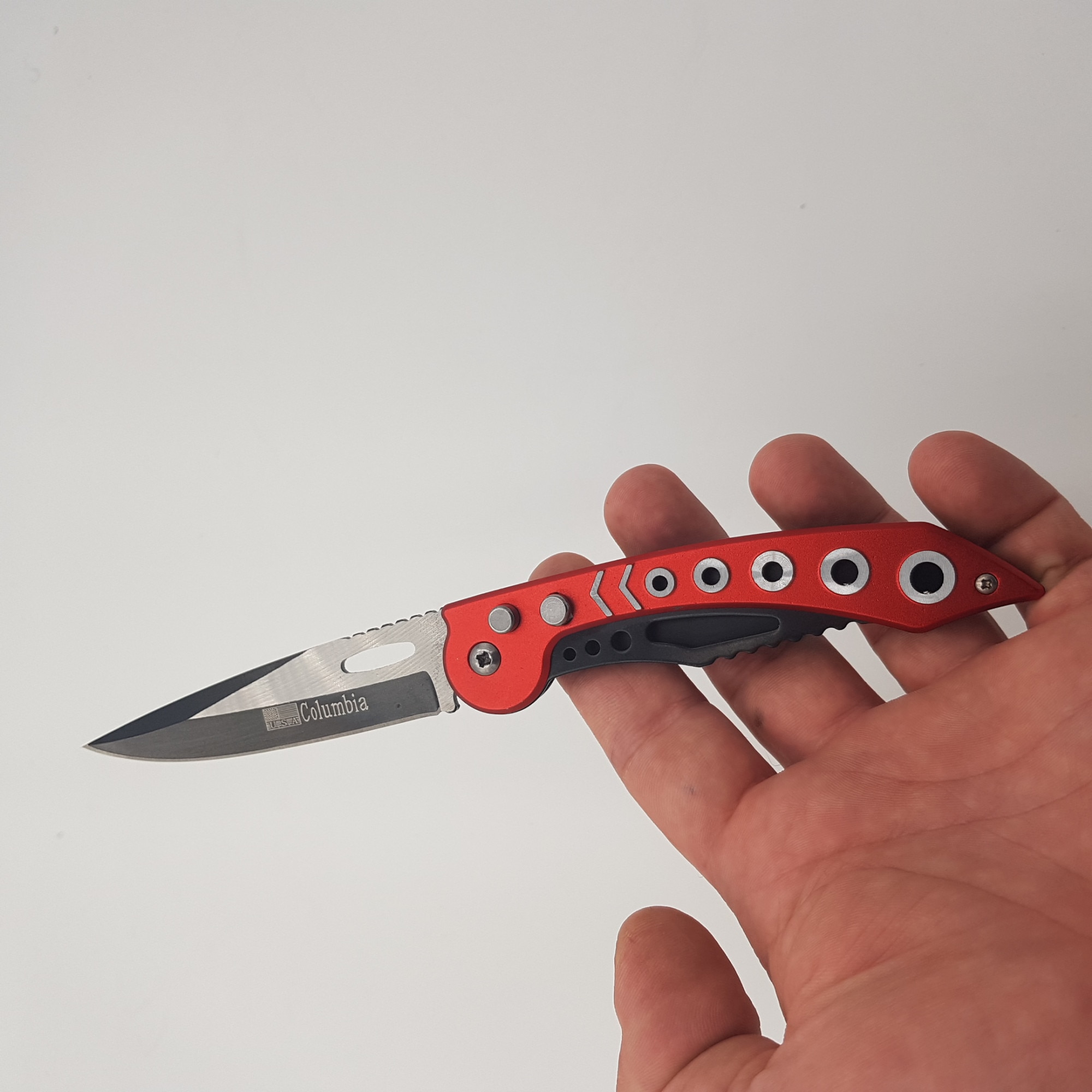 Cutit briceag automat cu buton, Dalimag, 21 cm, rosu, cutie - eMAG.ro