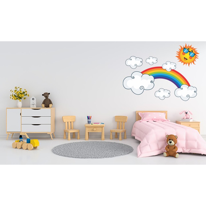 Set 9 stickere decorative tapet Curcubeu - eMAG.ro