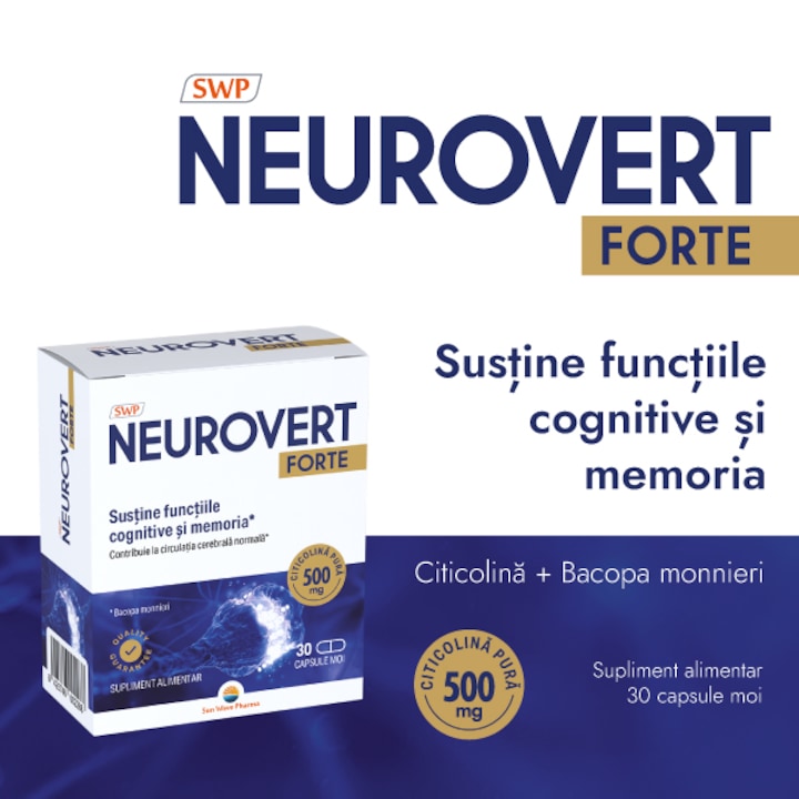 Neurovert Forte, Sun Wave Pharma, Extract de Bacopa monieri pentru ...