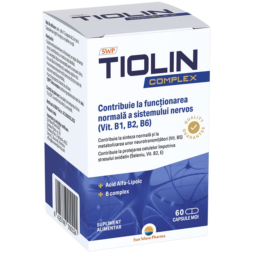 Tiolin Complex, Sun Wave Pharma, Vitaminele B1, B2, B6 pentru ...