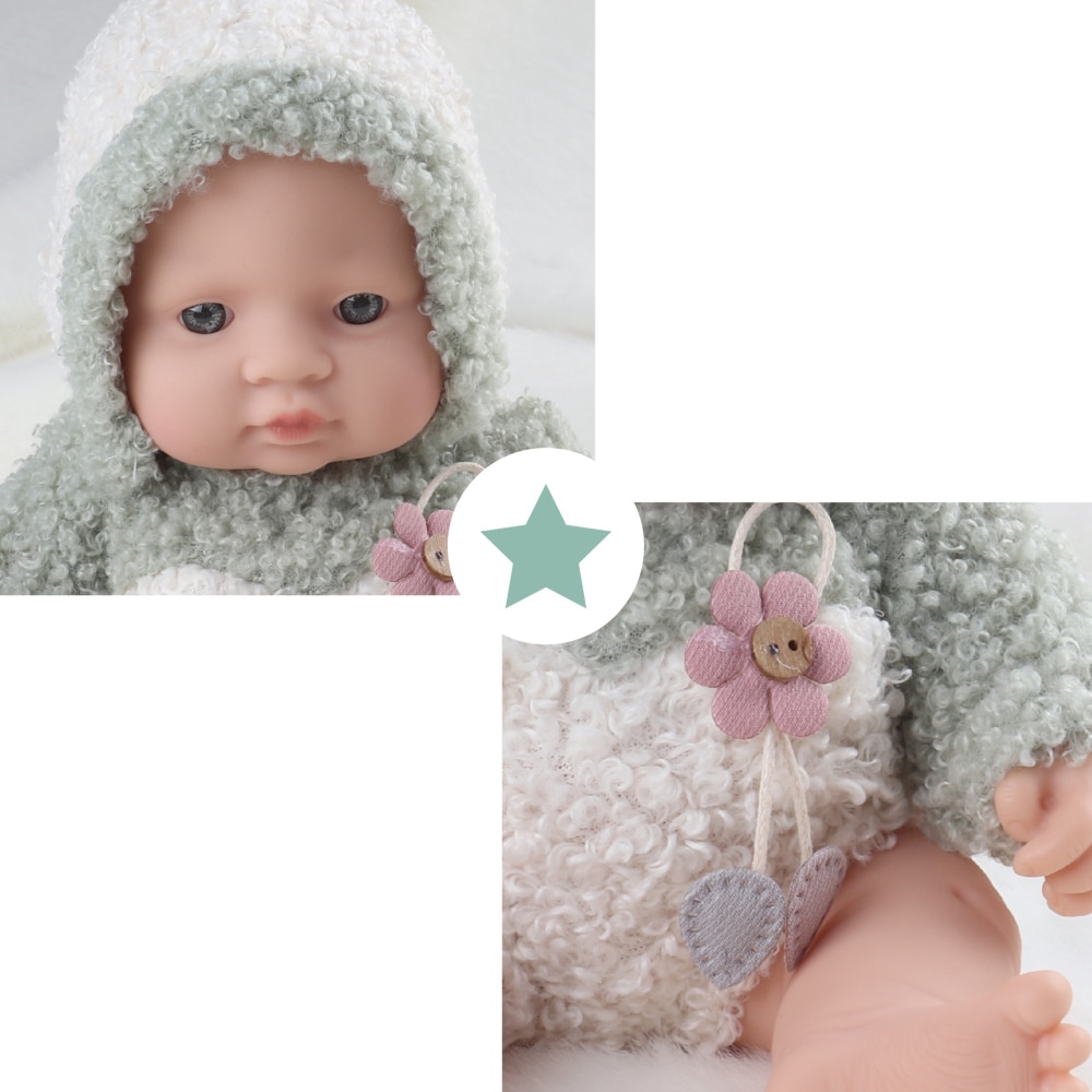 Papusa Mappy - Baby so lovely, Cute, alb/verde, 20 cm - eMAG.ro