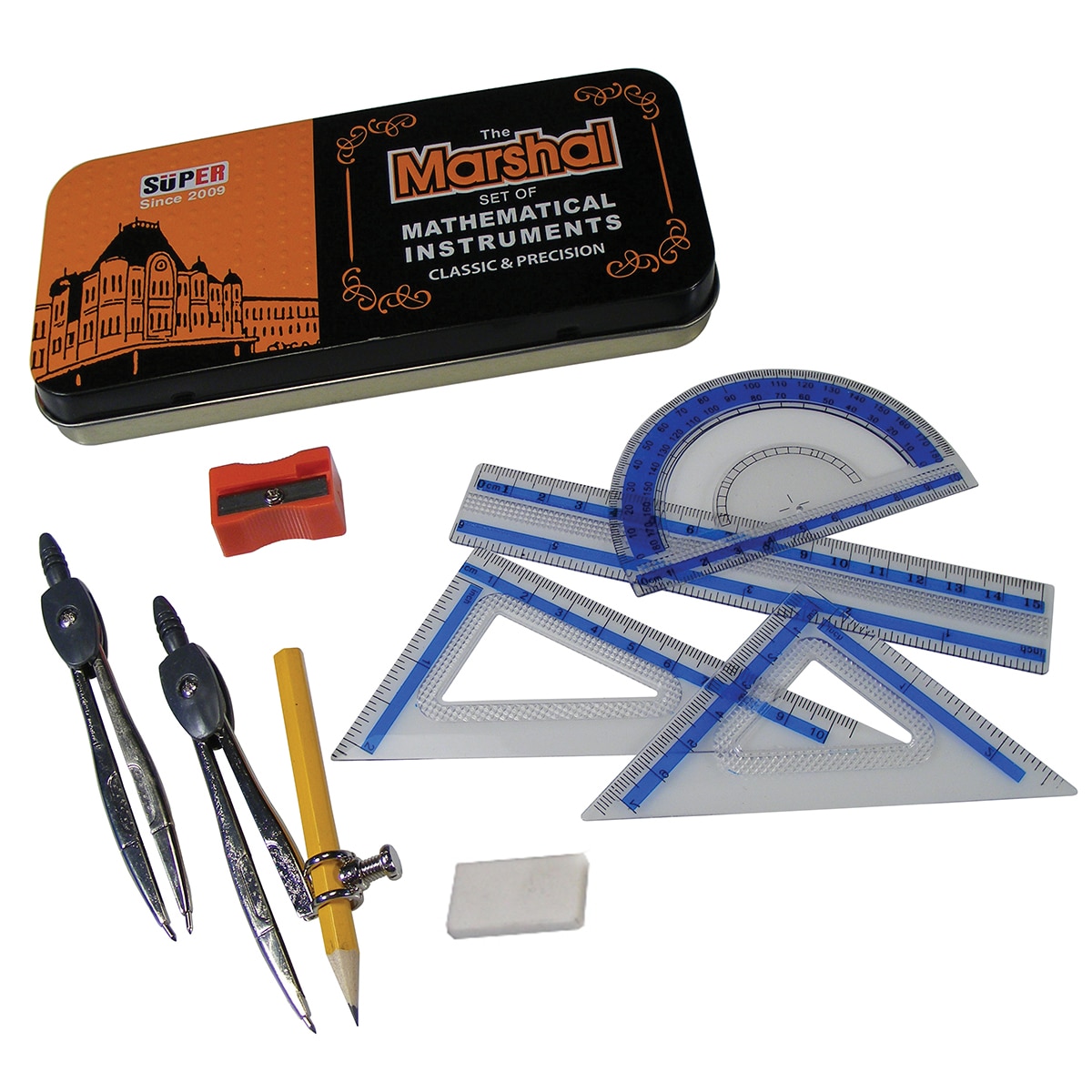 Trusa geometrie metalica, Marshal Super, 9 piese - eMAG.ro