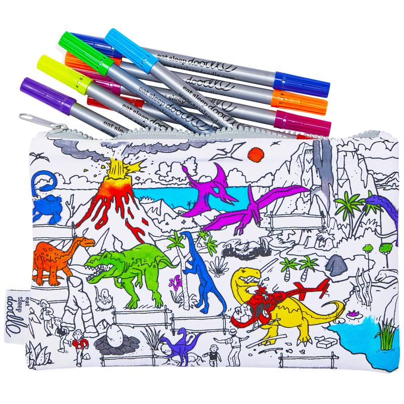 Set penar si 10 carioci, eatsleepdoodle, Dinozauri, Pentru colorat, 22 ...