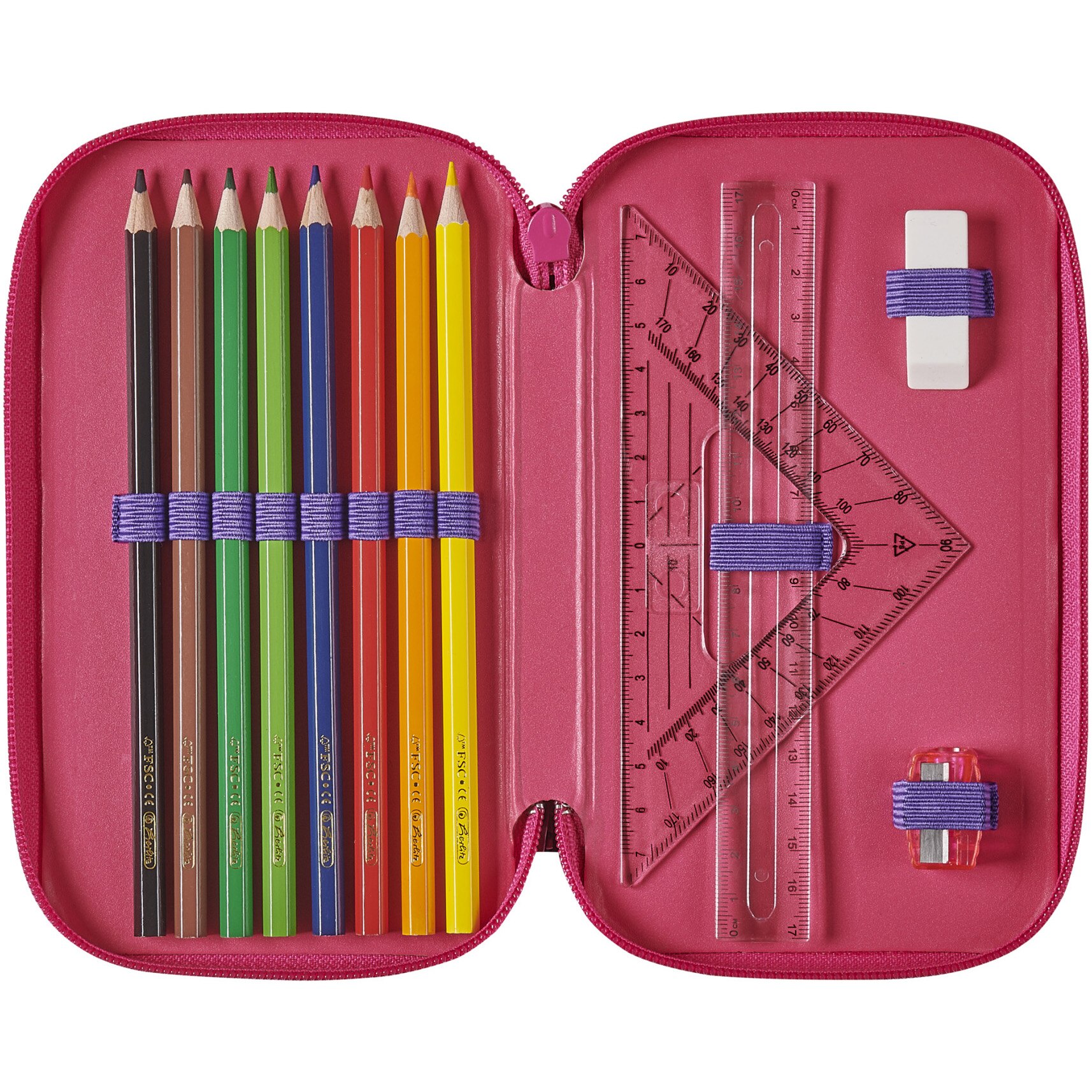 Penar Herlitz, echipat 3 compartimente 31 piese dimensiune 19x11,5x7cm ...