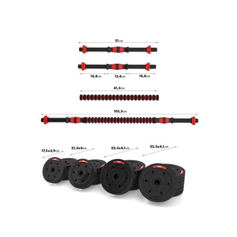 Set Haltera si Gantere Reglabile HMS SGP40 40 kg - eMAG.ro