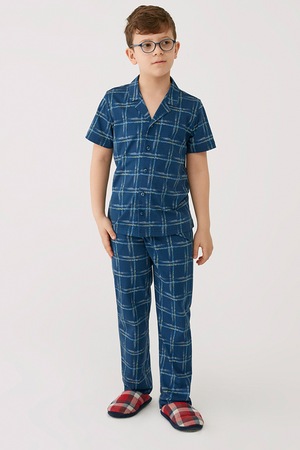 DAGI, Карирана пижама, Тъмносин, 110-116 CM Standard - eMAG.bg
