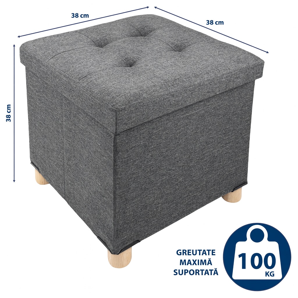 Taburet Pliabil cu Spatiu de Depozitare, FizioTab®, cu Picioare din ...