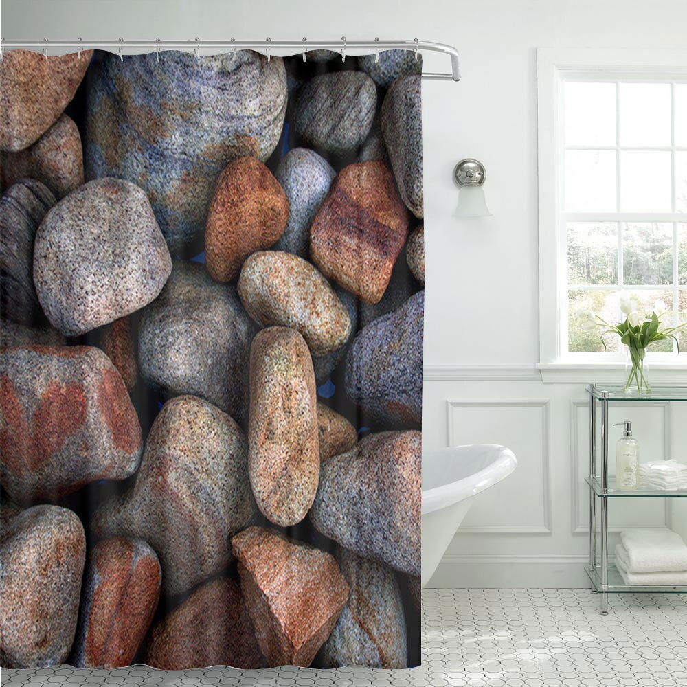 Perdea Dus, Cada pentru Baie Art Factory Pietre in culori ruginii ...