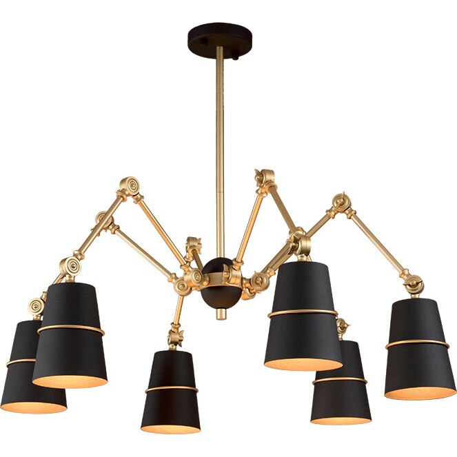 Lustra Spider, 8 becuri E27, negru + auriu - eMAG.ro