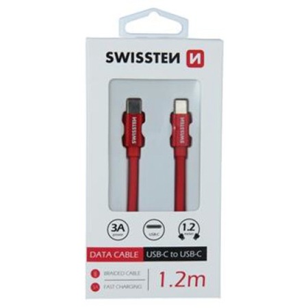 Cablu Date si Incarcare Swissten USB Type-C la USB Type-C Textile, 1.2 ...