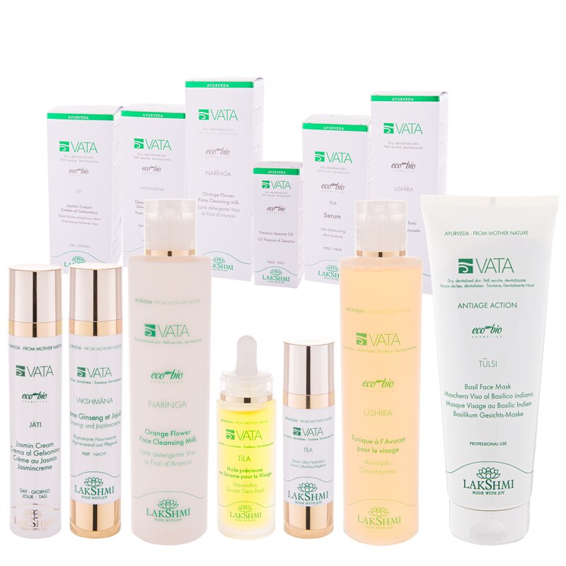 Set complet 7 produse pentru pielea uscata, deshidratata si lipsita de vitalitate, Lakshmi, 810 ...