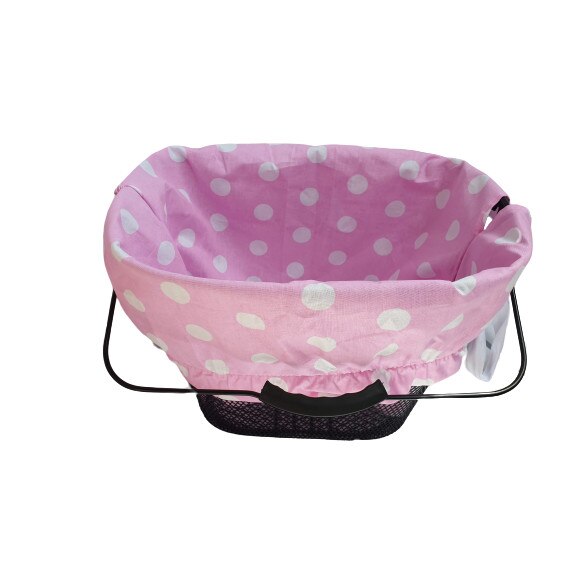 Cos fata click cu prindere pe ghidon Roz cu puncte albe - eMAG.ro