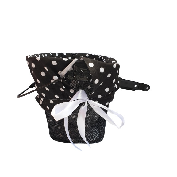 Cos fata click cu prindere pe ghidon Negru cu puncte albe - eMAG.ro