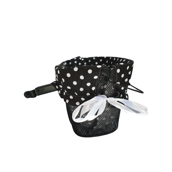 Cos fata click cu prindere pe ghidon Negru cu puncte albe - eMAG.ro