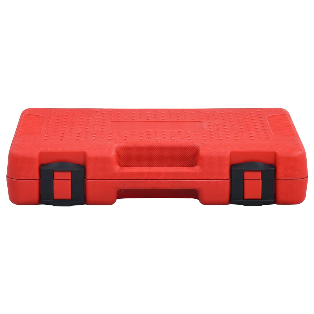Set tester compresie motor Diesel cu manometru, vidaXL, 14 piese, Rosu ...