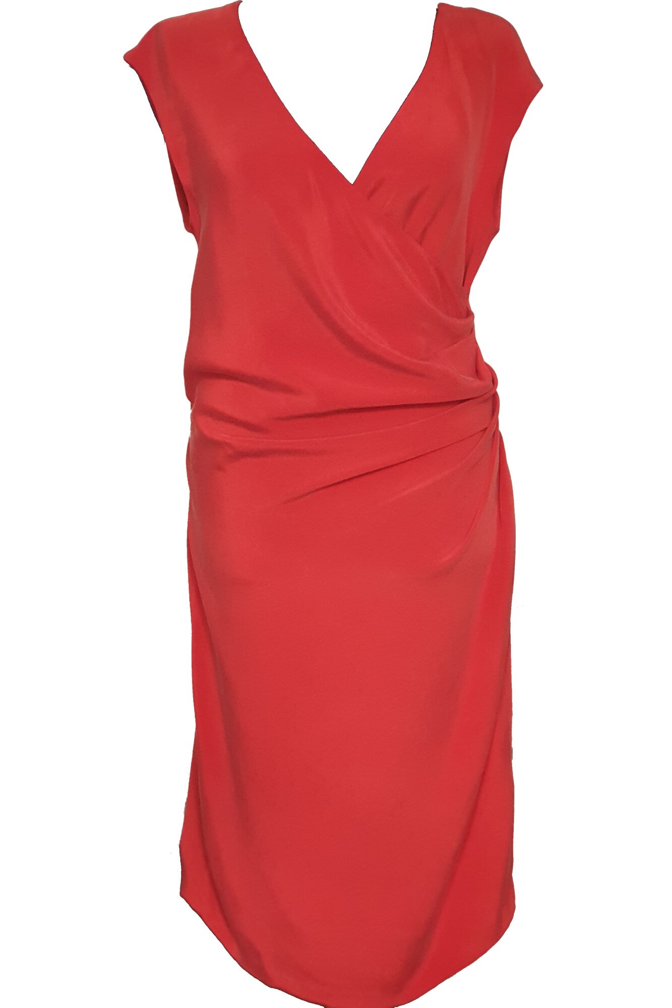 Rochie matase naturala, rosie, marime 36 EU - eMAG.ro