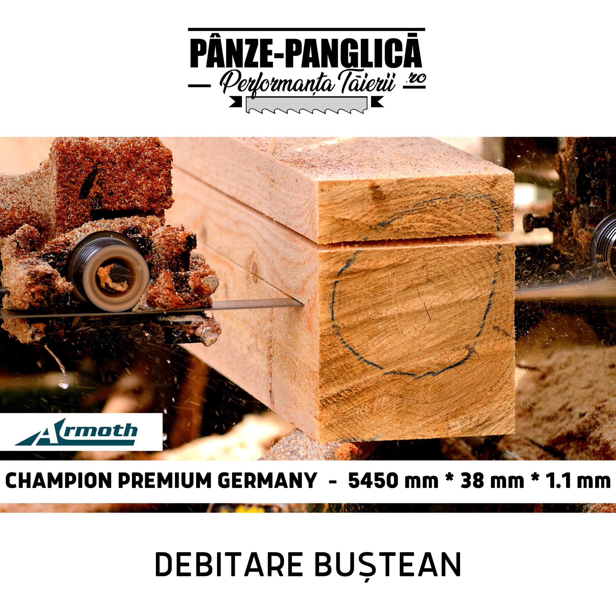 Set 3 Panza banzic 5450x38x1,1 panza panglica debitare bustean ...