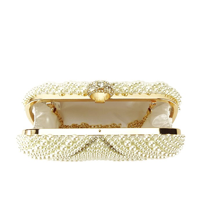 Geanta clutch cu perle Luiza Bej - eMAG.ro