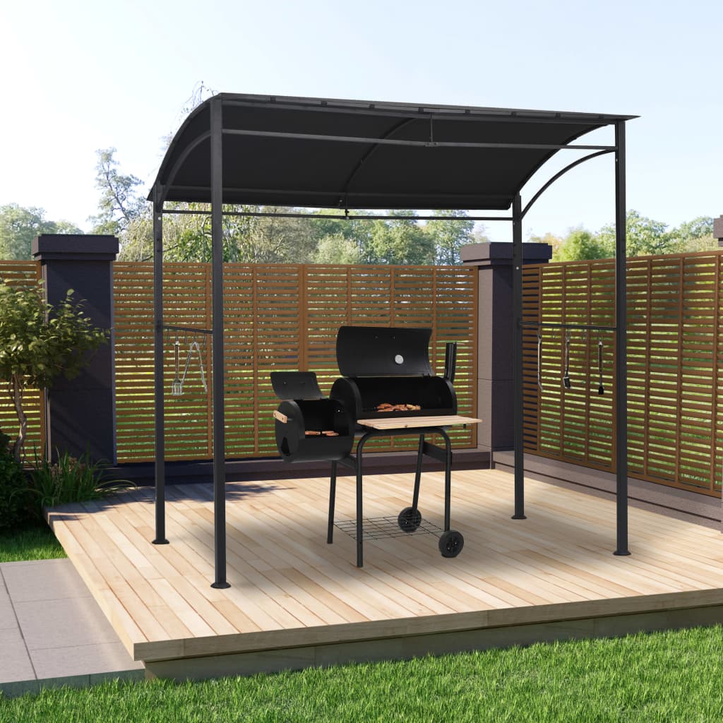 Pavilion de gratar, antracit, 215 x 150 x 220 cm, otel, Rezistenta UV ...