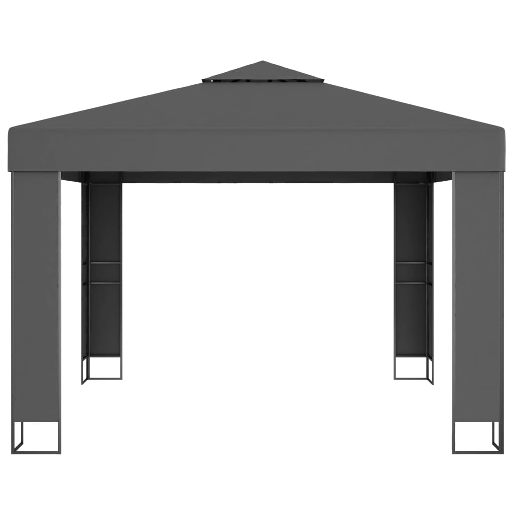 Pavilion cu acoperis dublu, antracit, 3 x 3 m - eMAG.ro