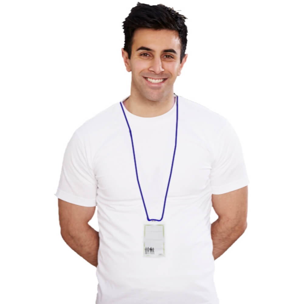 Set 100 Ecusoane Verticale din Plastic cu Snur Albastru Ecada, 75x104 ...