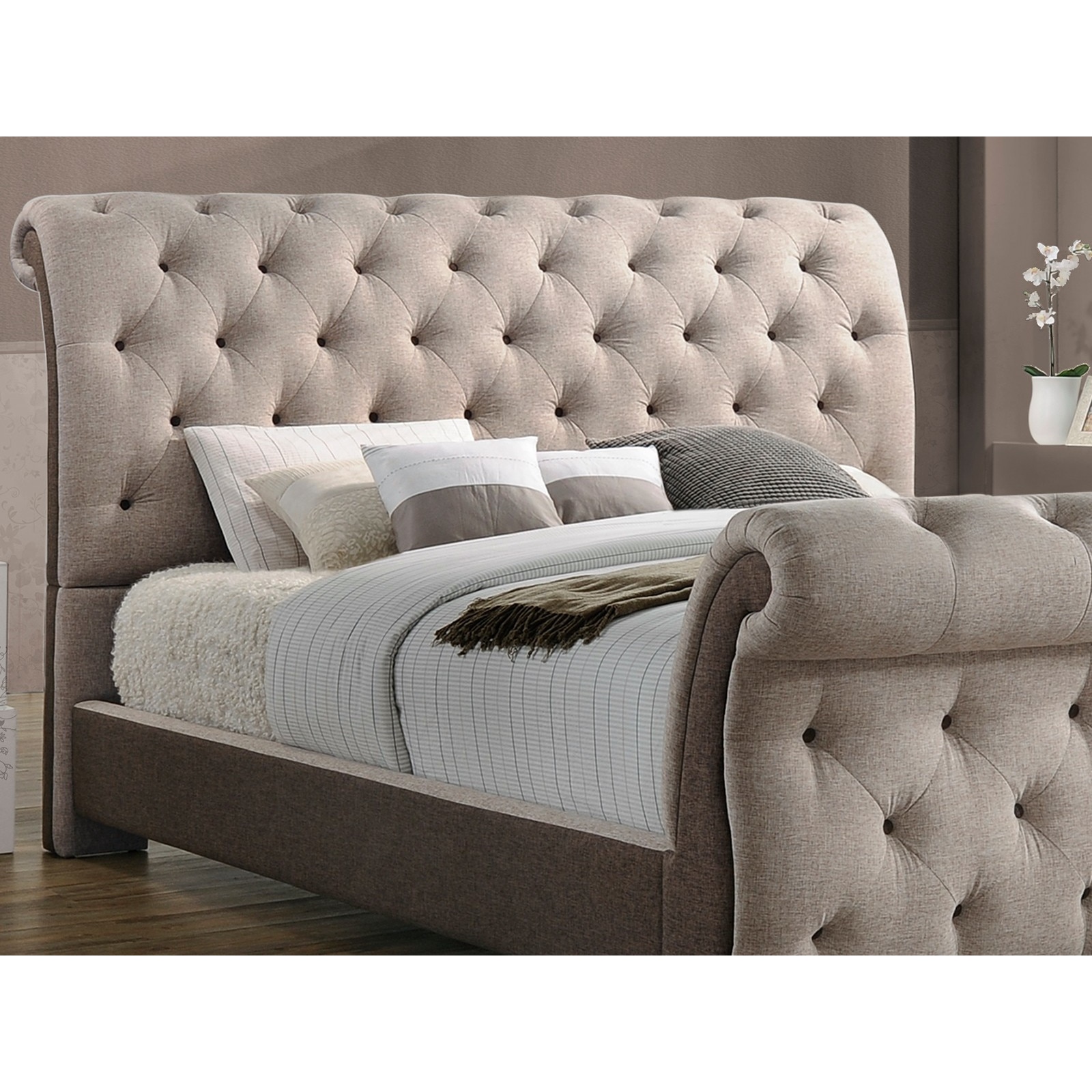 Pat tapitat Bellini Bej inchis 200 x 160 cm - eMAG.ro