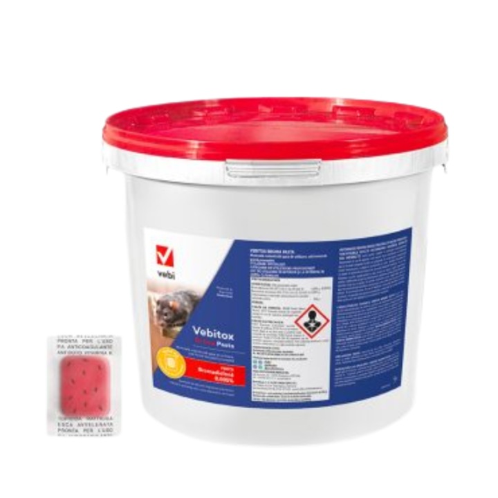 Raticid otrava pentru soareci si sobolani, Vebitox Broma Pasta 5 kg si ...