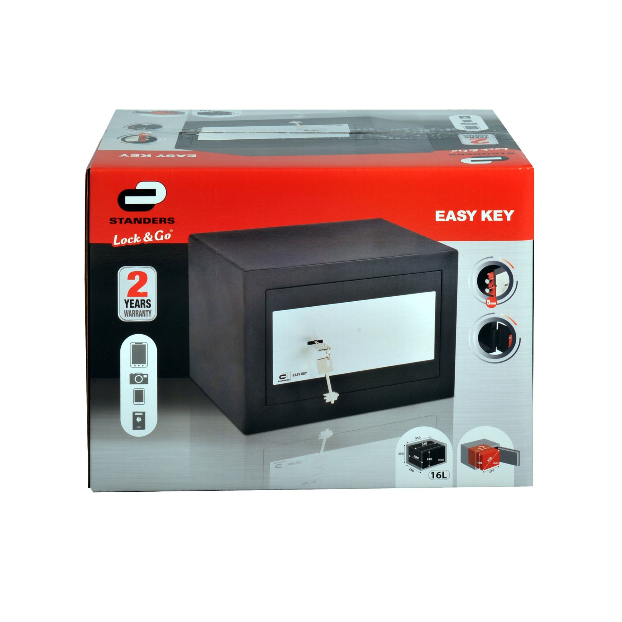 Seif metalic cu cheie 35 x 25 x 25 cm - eMAG.ro