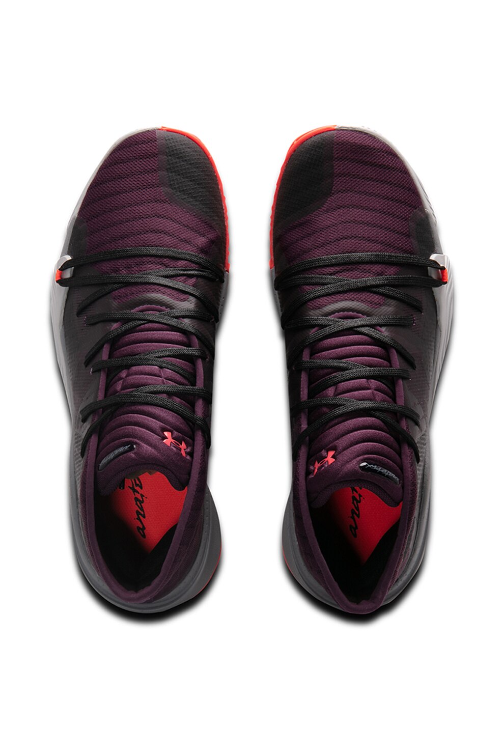 Under Armour, Pantofi pentru baschet Spawn Mid, Negru/Violet tyrian, 13 ...