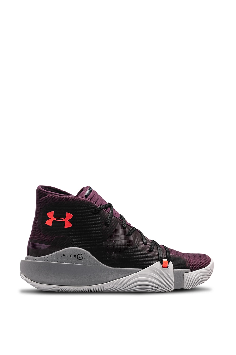 Under Armour, Pantofi pentru baschet Spawn Mid, Negru/Violet tyrian, 13 ...