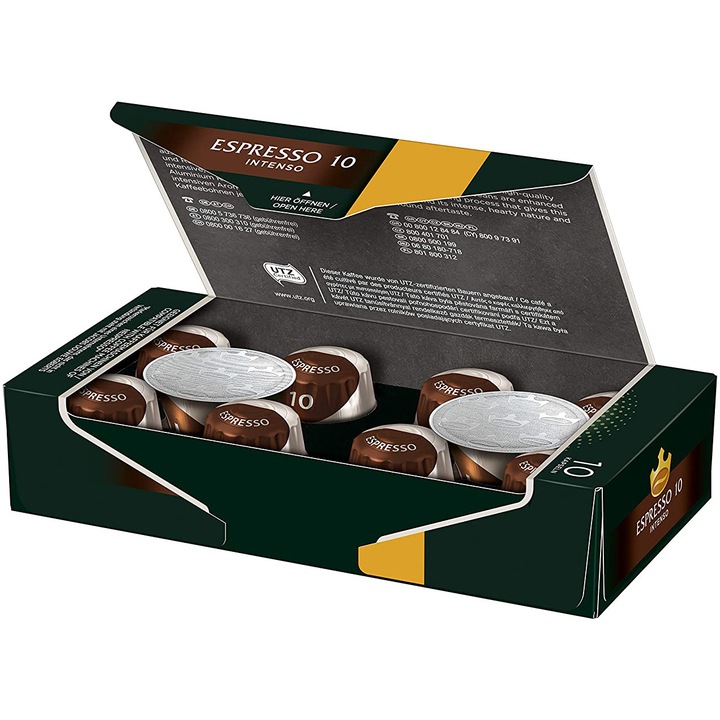 Capsule cafea Jacobs Espresso Intenso, intensitate 10, 10 bauturi x 40 ...