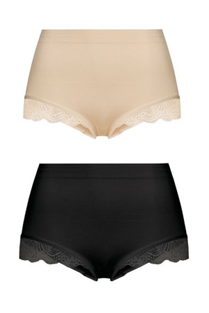 Set 2 chiloti modelatori, tanga, nude, negru, 2XL EU, Esmara - eMAG.ro