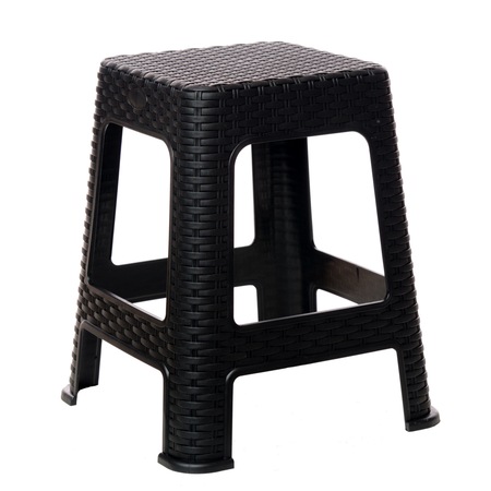 Taburet plastic, tip rattan, culoare maro - eMAG.ro