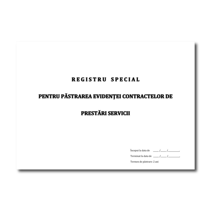 Registru special pentru pastrarea evidentei contractelor de prestari ...