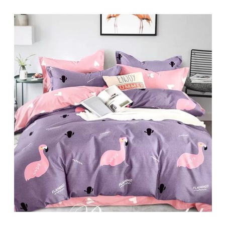 Спален комплект TM Flamingo Town, Фин памук, 6 части - eMAG.bg