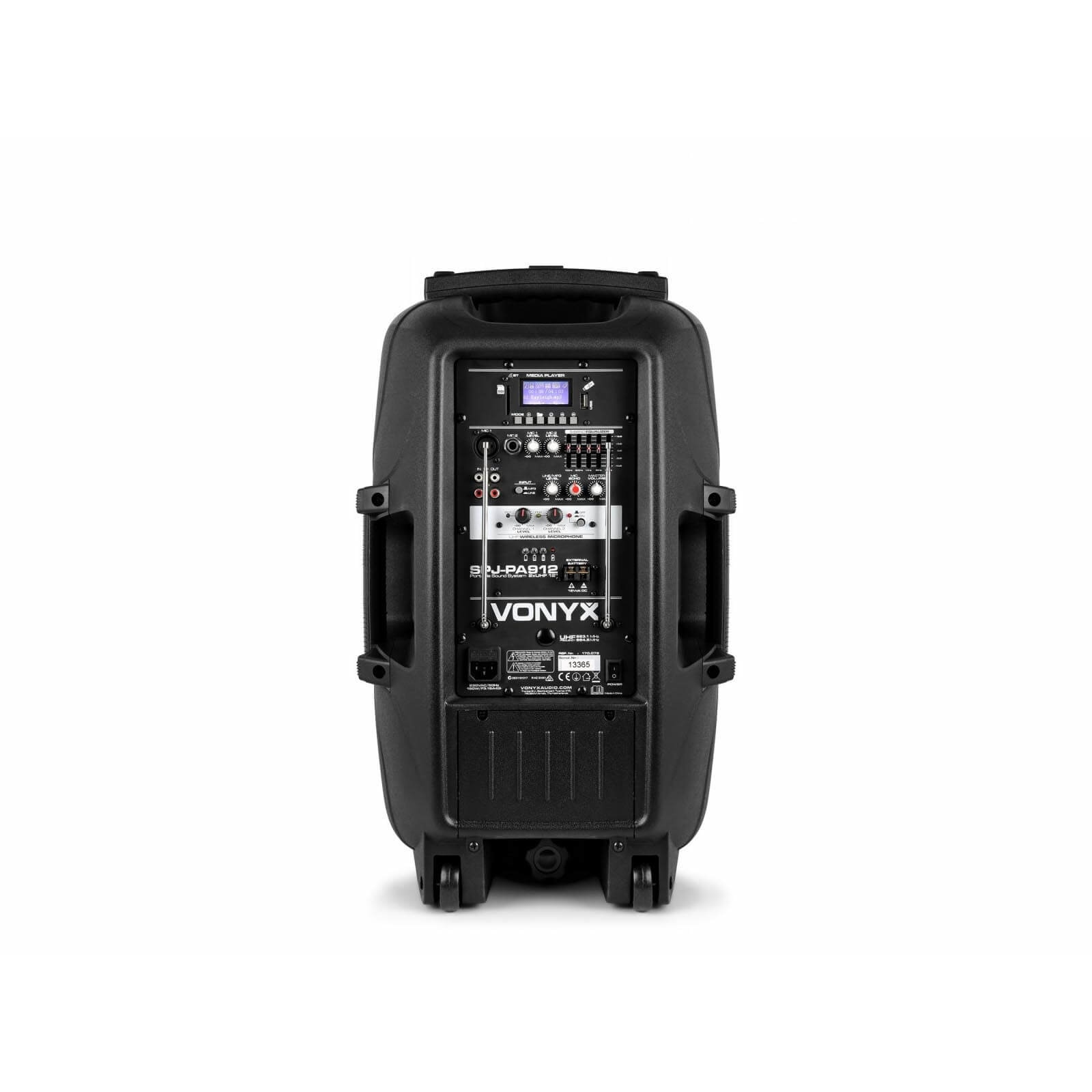 Vonyx PA-912 (12″) 500W akkumulátoros hordozható hangfal (2xMik + MP3 ...