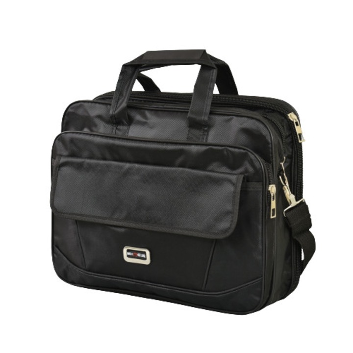 Geanta pentru documente si laptop, Textil, 14.1", 29x39x13 cm, 15 l ...