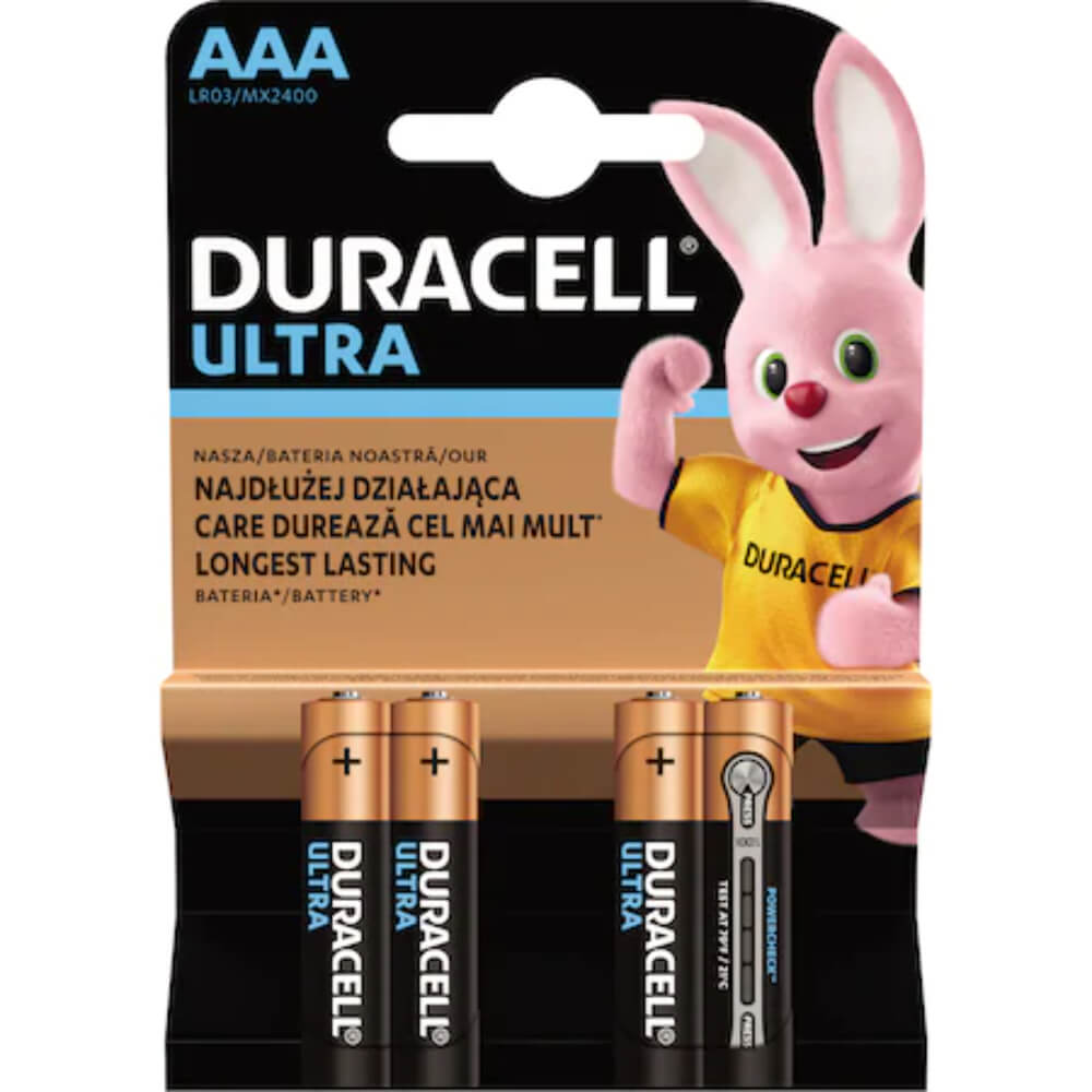 Set 4 Baterii DURACELL Ultra R3 AAA, Baterii AAA, Baterii R3, Baterii ...