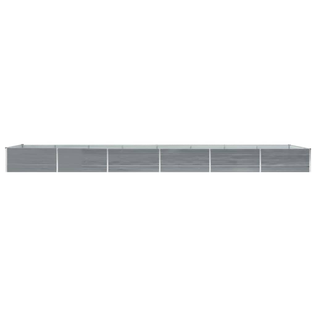 Strat inaltat de gradina vidaXL, gri, 600x80x45 cm, otel galvanizat ...