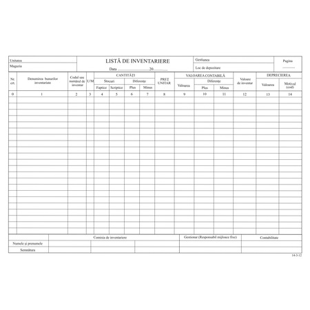 Lista inventariere 14 coloane - eMAG.ro