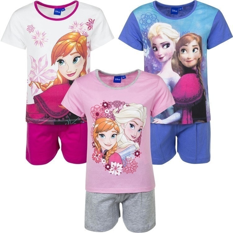 Pijama Frozen Ana Elsa maneca scurta Alb 104 CM - eMAG.ro