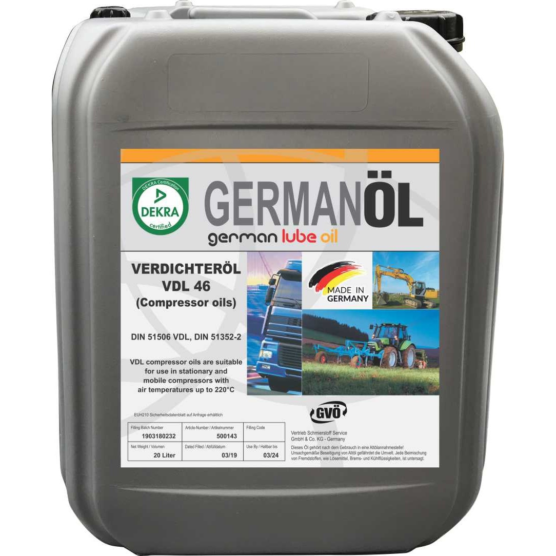 Ulei Compresor, VERDICHTERÖL VDL ISO 46, DIN 51506 ,20L - eMAG.ro