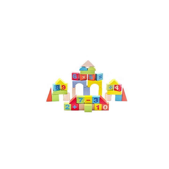 Set forme geometrice din lemn, pentru construit, educativ,simboluri ...