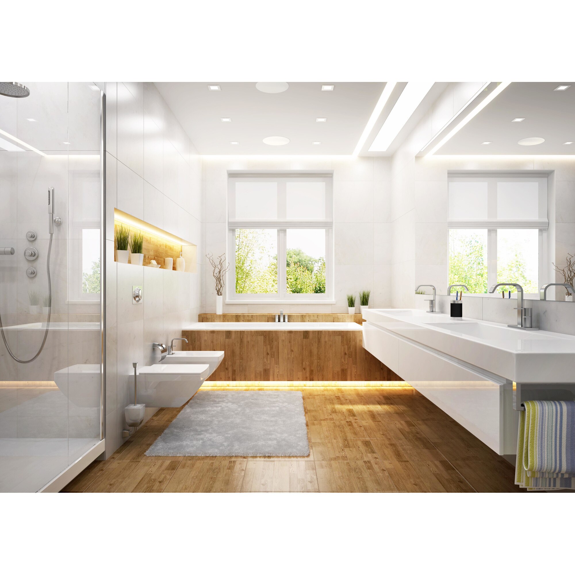 Difuzoare tavan stereo WiFi active pereche IP44 pentru spatii cu ...