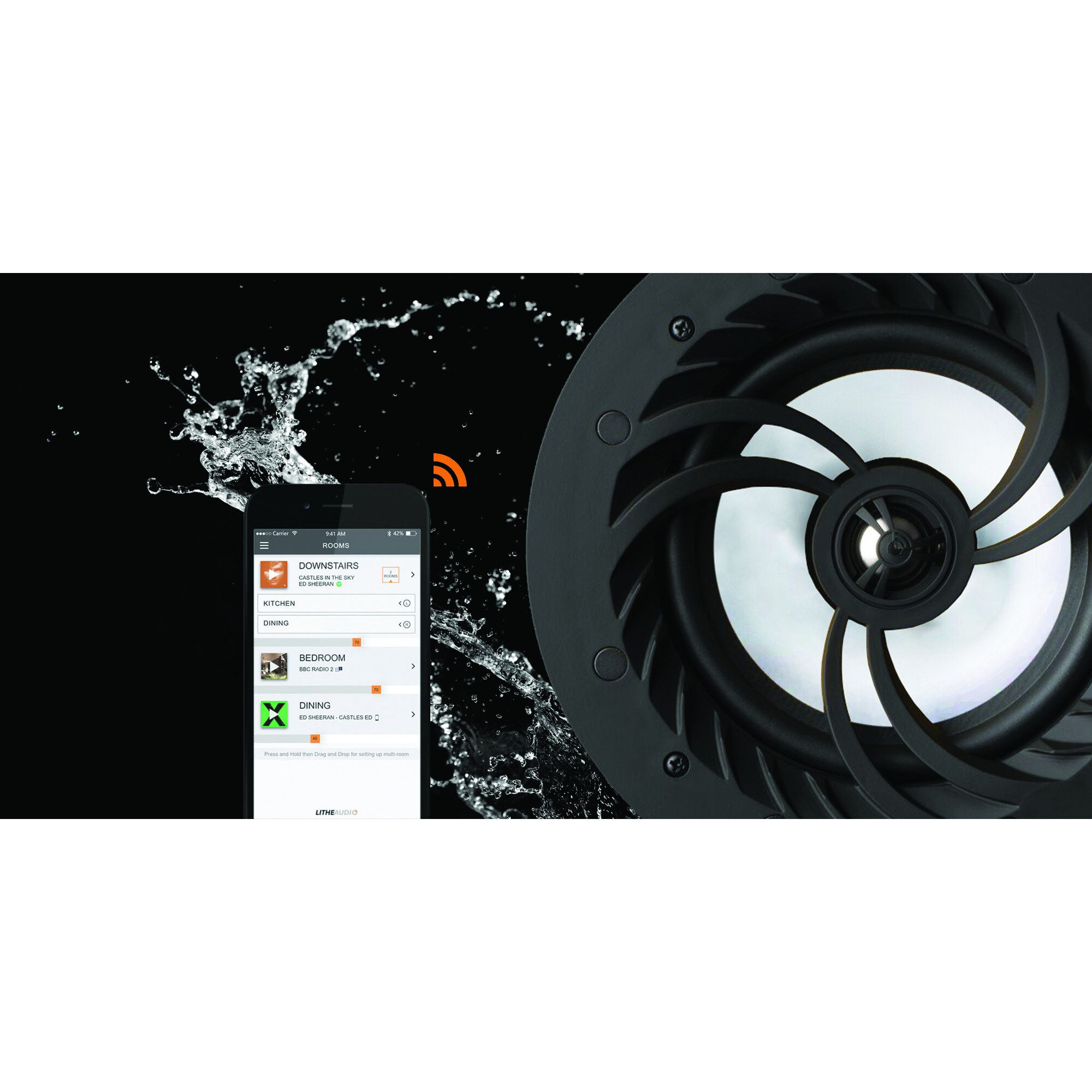 Difuzoare tavan stereo WiFi active pereche IP44 pentru spatii cu ...