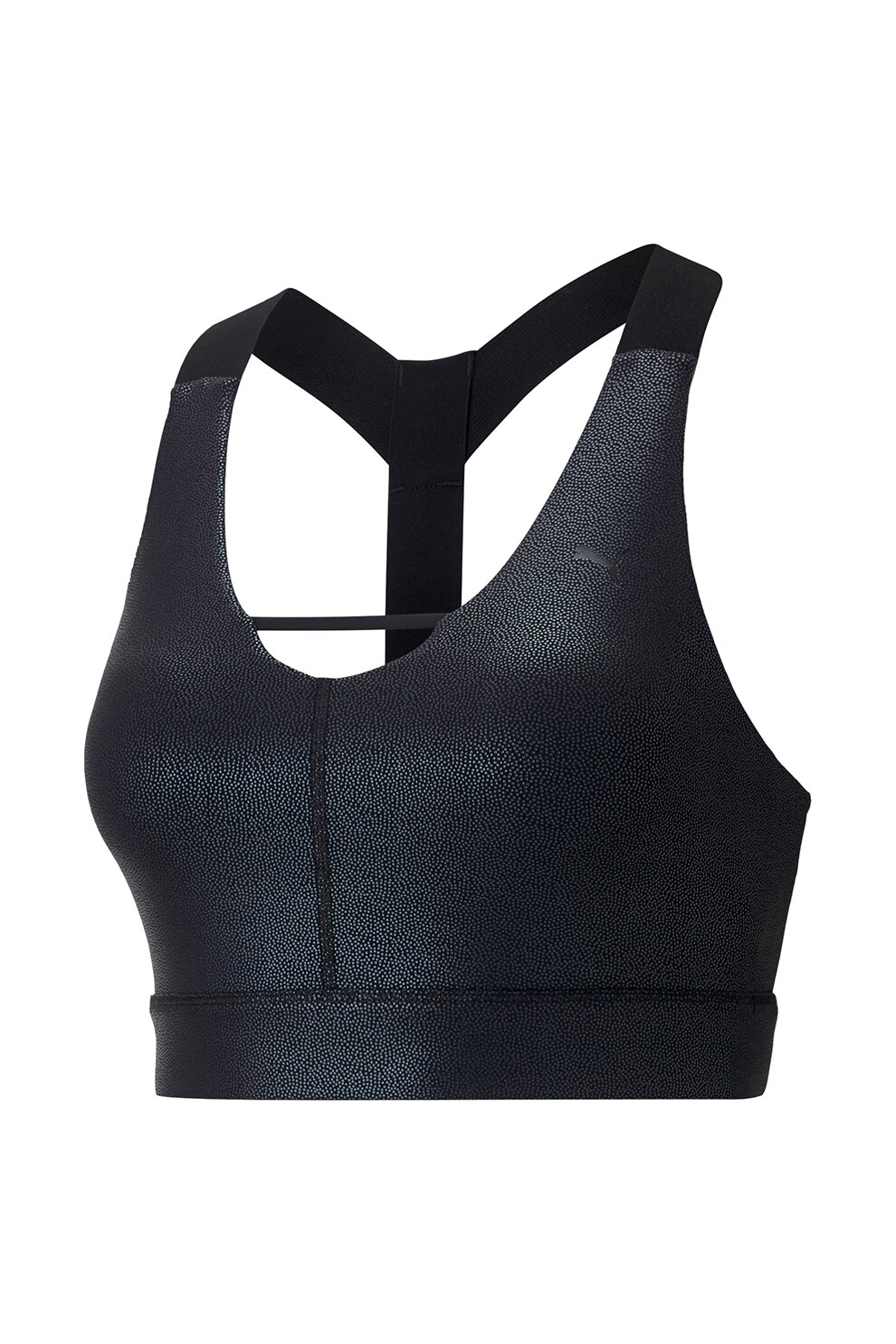 Puma, Bustiera cu sustinere medie, pentru fitness Pearl, Negru, XL ...