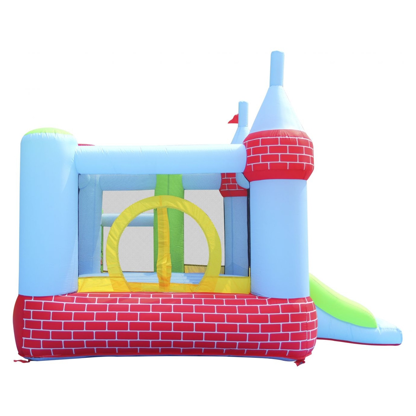 Saltea gonflabila Castel cu tobogan, loc de joaca cu bile, cos de ...