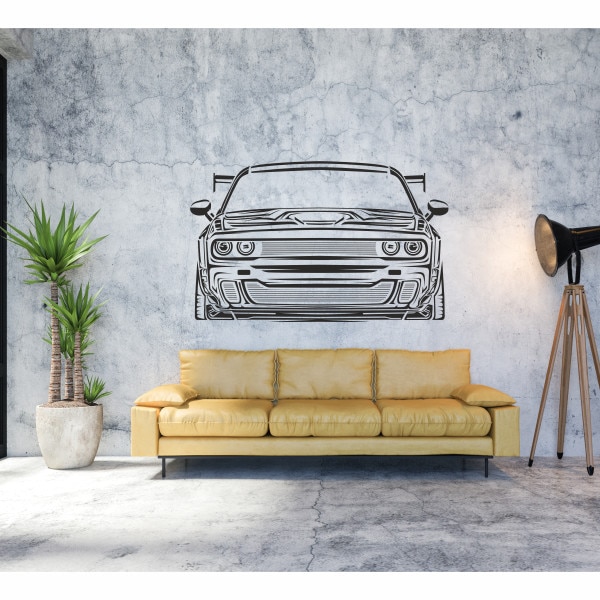 Sticker cu masina, pentru perete, negru, 57 x 91 cm - eMAG.ro