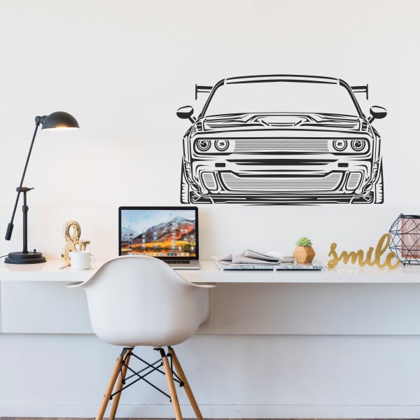 Sticker cu masina, pentru perete, negru, 57 x 91 cm - eMAG.ro