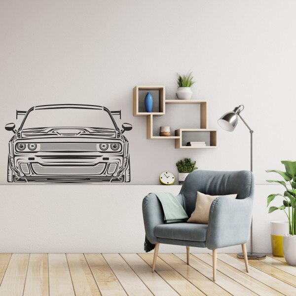 Sticker cu masina, pentru perete, negru, 57 x 91 cm - eMAG.ro